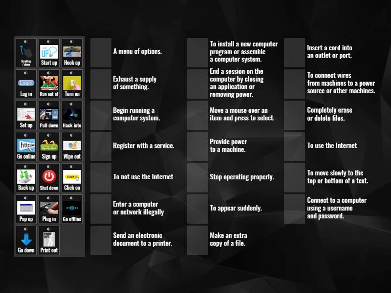 Phrasal verbs Technology - Match up