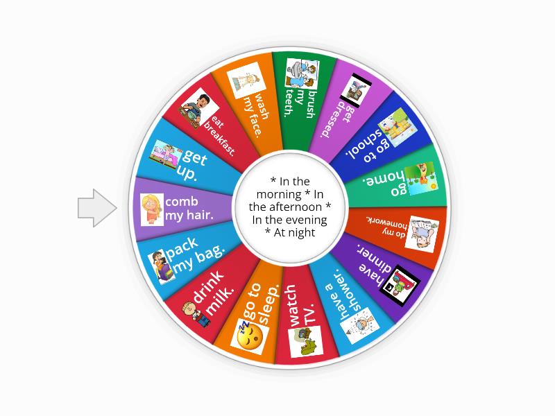 Daily Routine (Morning / Afternoon / Night) - Spin the wheel