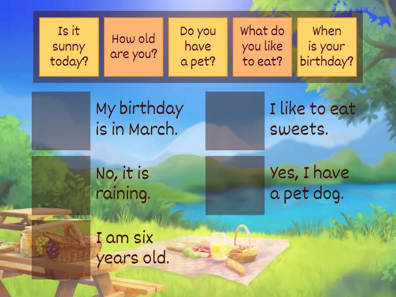 Question and Answer cards - Match up