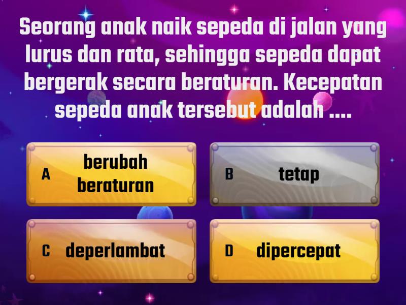 GERAK PADA MAKHLUK HIDUP DAN BENDA - Cuestionario