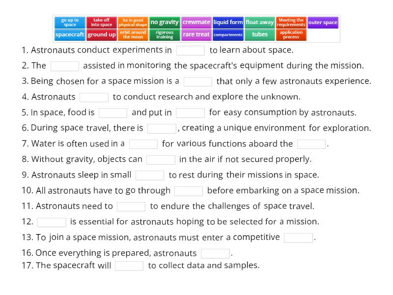 Space exploration - Complete the sentence