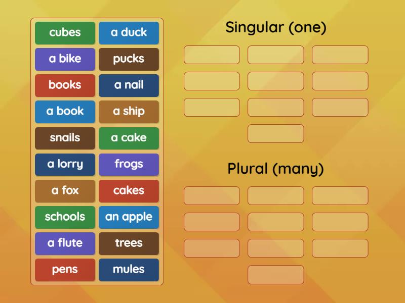 Singular and plural nouns - Group sort
