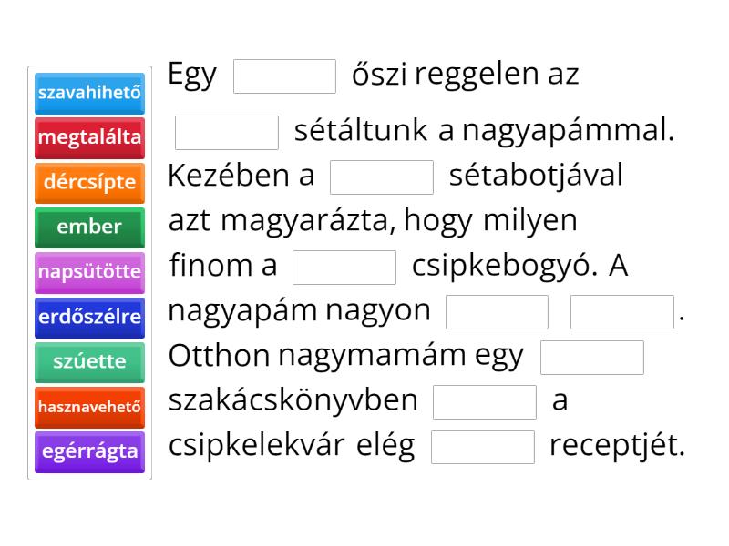 Nyelvtan 8. oszt - Complete the sentence