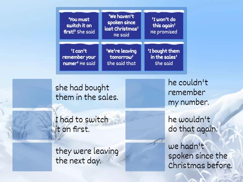 Reported Speech Match Up