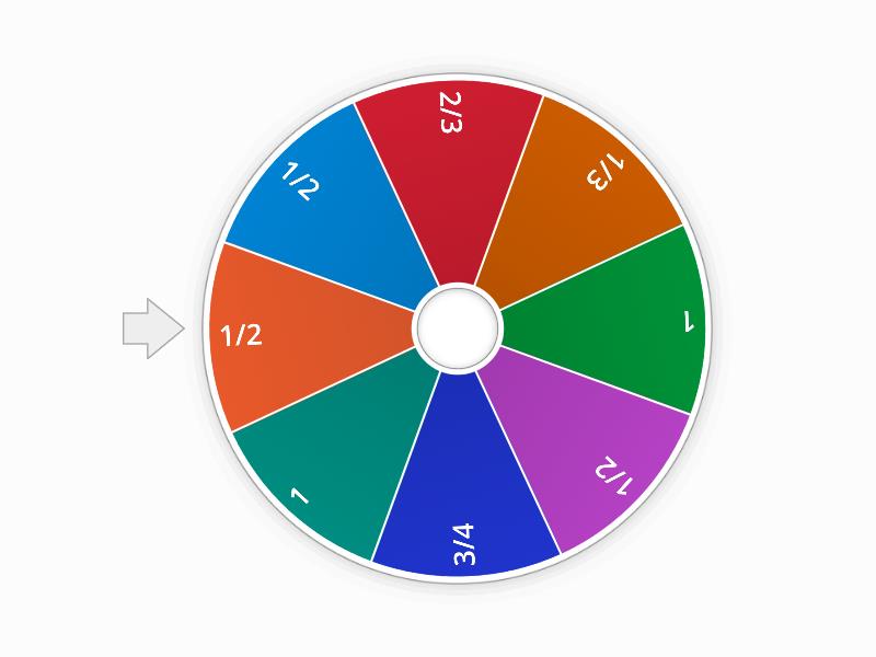 Equivalent Fraction Bingo spinner - Spin the wheel