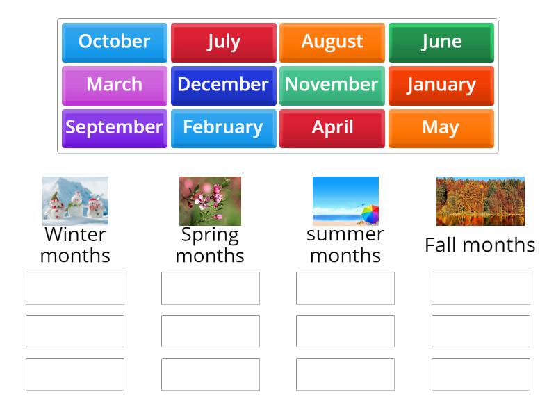 months and seasons - Group sort