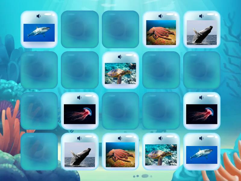SEA ANIMALS MEMORY GAME - Parejas