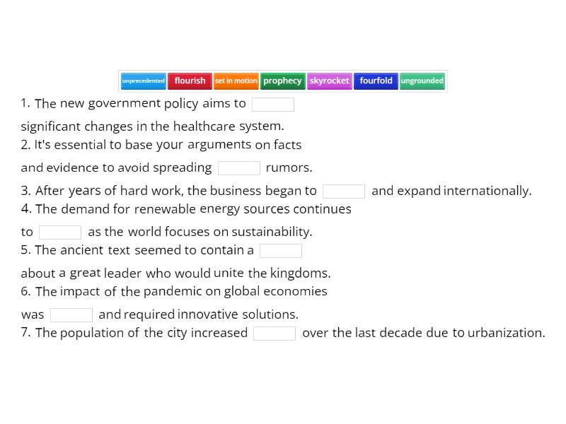 overpopulation sentences - Complete the sentence