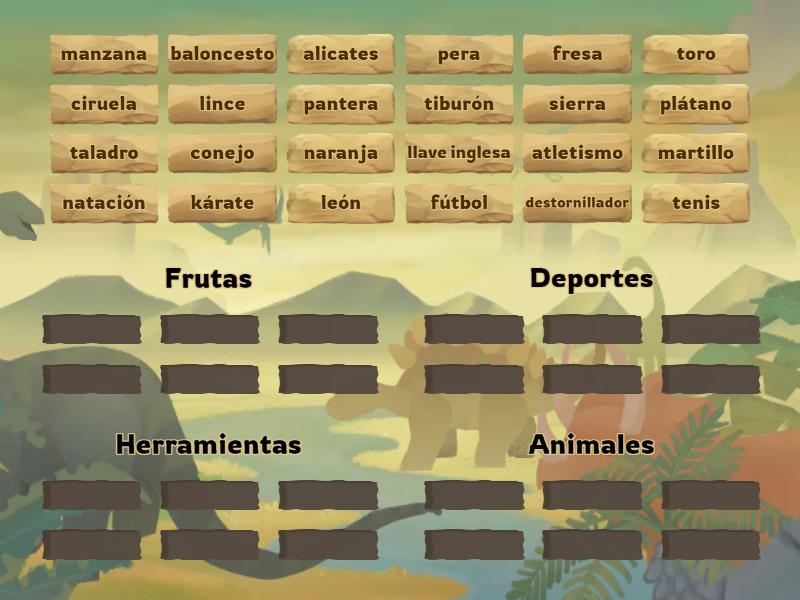 Clasifica las palabras según su campo semántico - Group sort