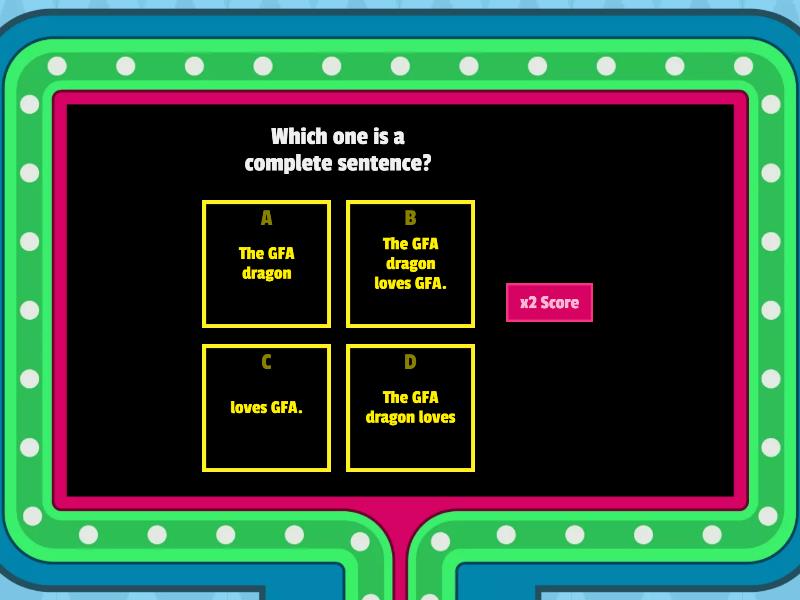 Grammar Review - Gameshow quiz