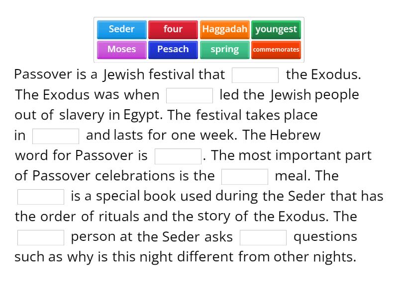 Passover - Complete the sentence