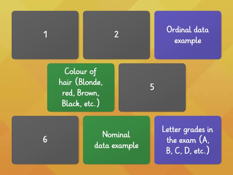Types of Data - Matching pairs