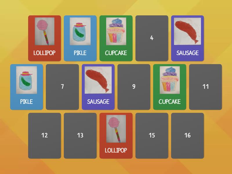 The very hungry caterpillar - FOOD - Matching pairs