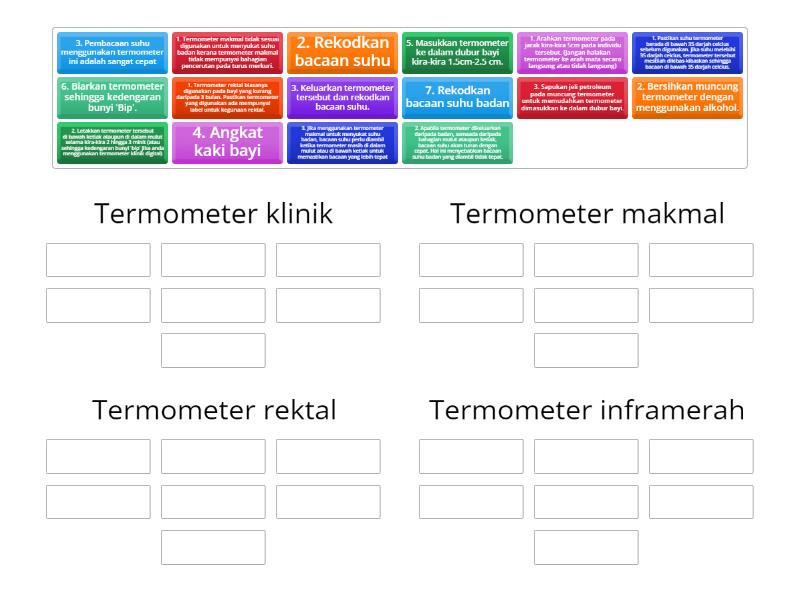 Jenis-jenis termometer - Group sort