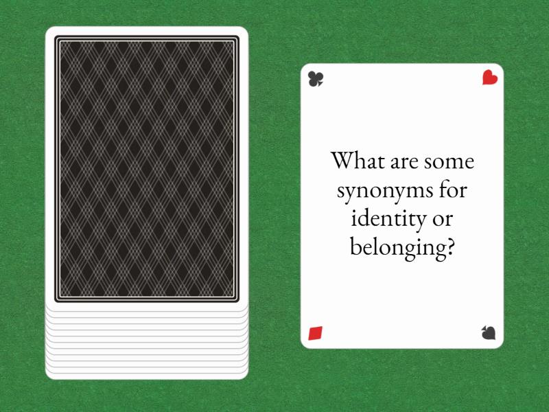 Identity and belonging - brainstorm questions - Speaking cards