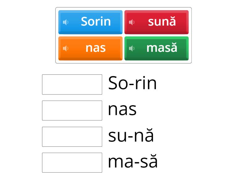 Sunetul si litera S s - Match up