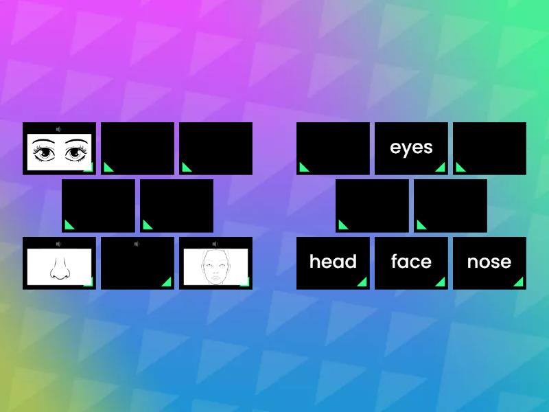 Parts of my face (memory game) (1) - Matching pairs