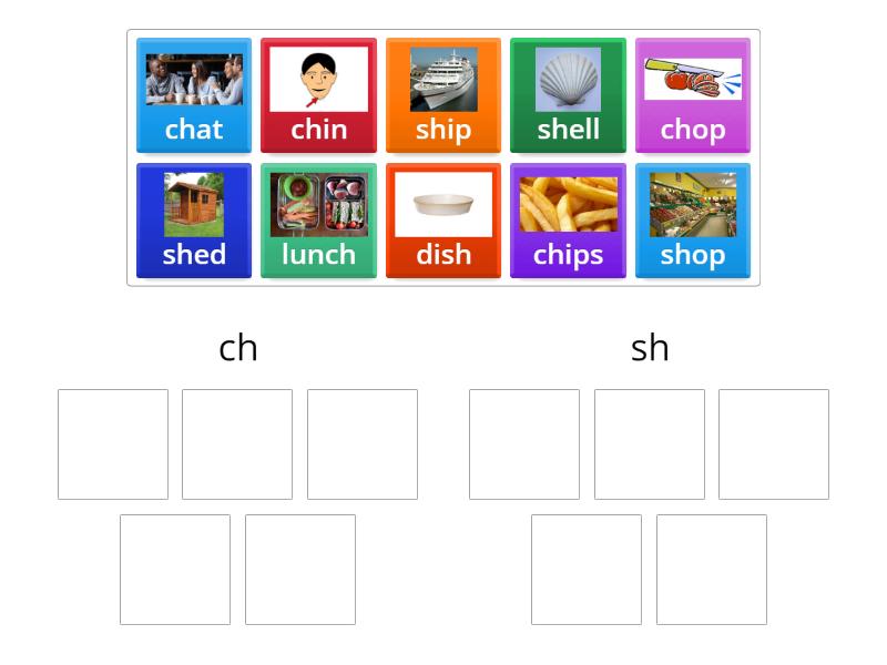 ch sh n2l cvc words - Group sort