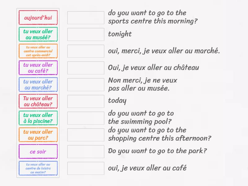 Tu veux aller au cafe? - Match up