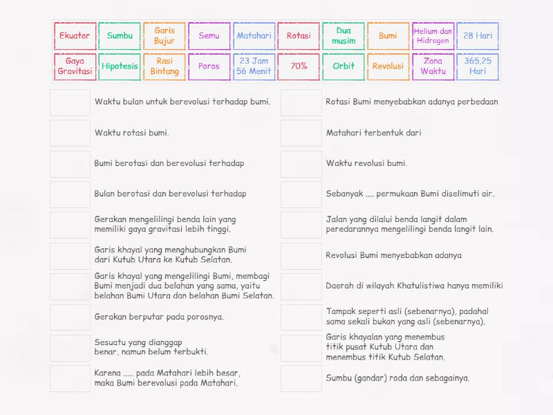 IPAS BAB 5 - TOPIK A & B - Match up