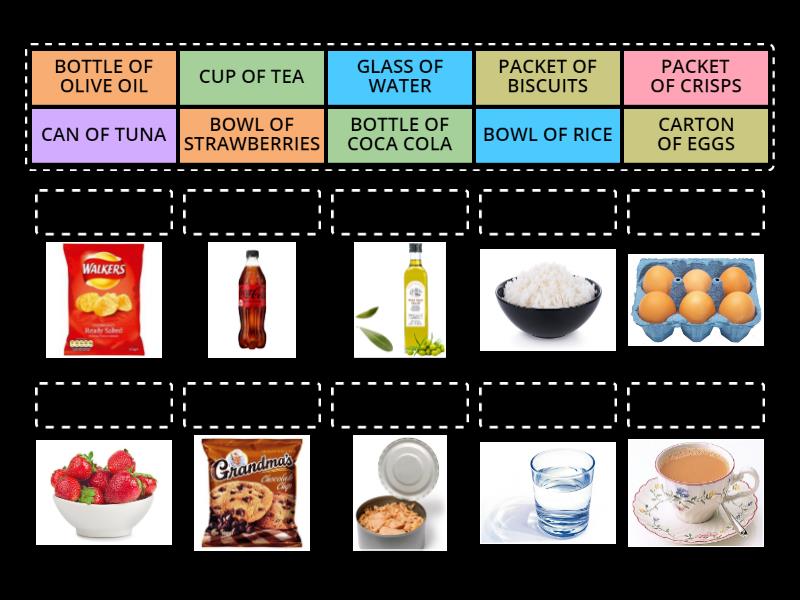 FOOD CONTAINERS - MATCHING - Match up