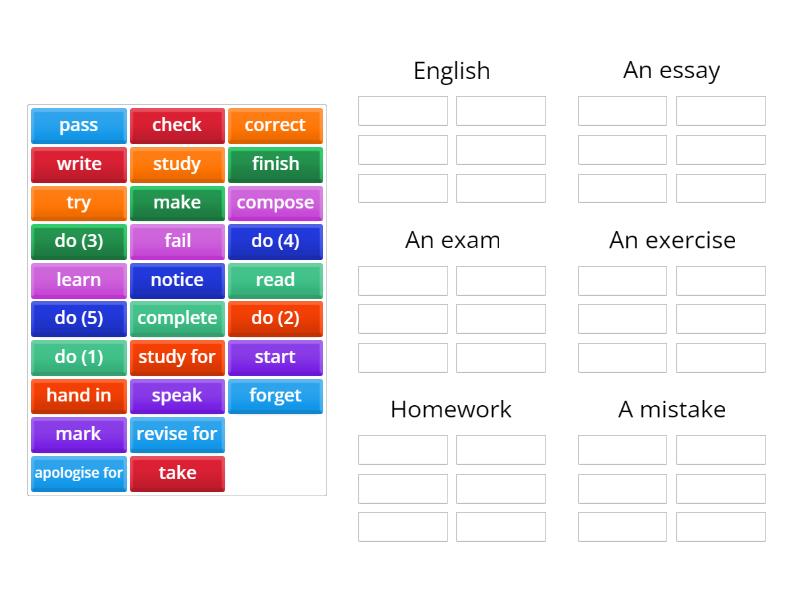 Verb phrases - Group sort