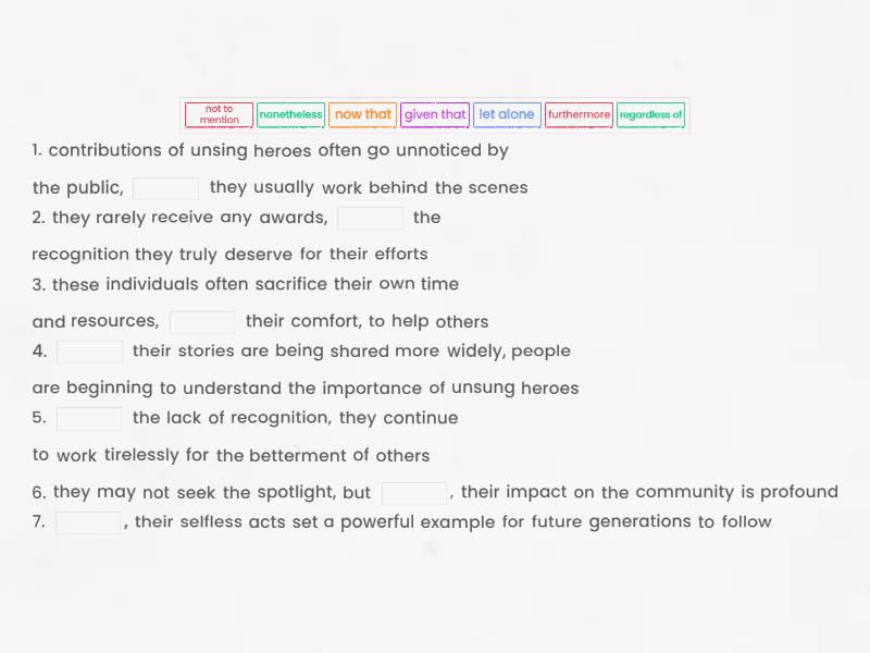 What is the linking device? - Complete the sentence