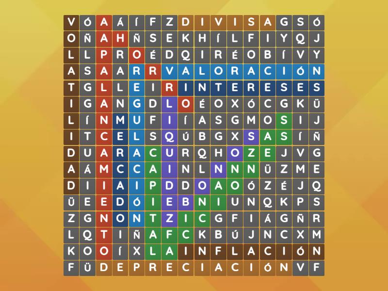Sopa de letras Finanzas II - Wordsearch