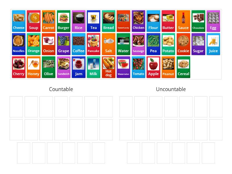 Countable/uncountable nouns - Group sort