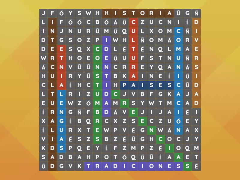 Identidad Cultural - Sopa de letras