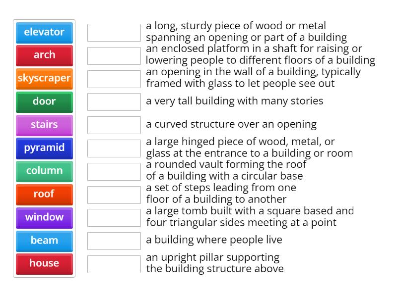 Architecture Vocabulary - Match up
