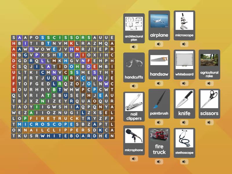 Work tools - Wordsearch