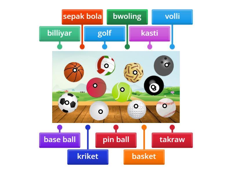 macam macam bola - Labelled diagram