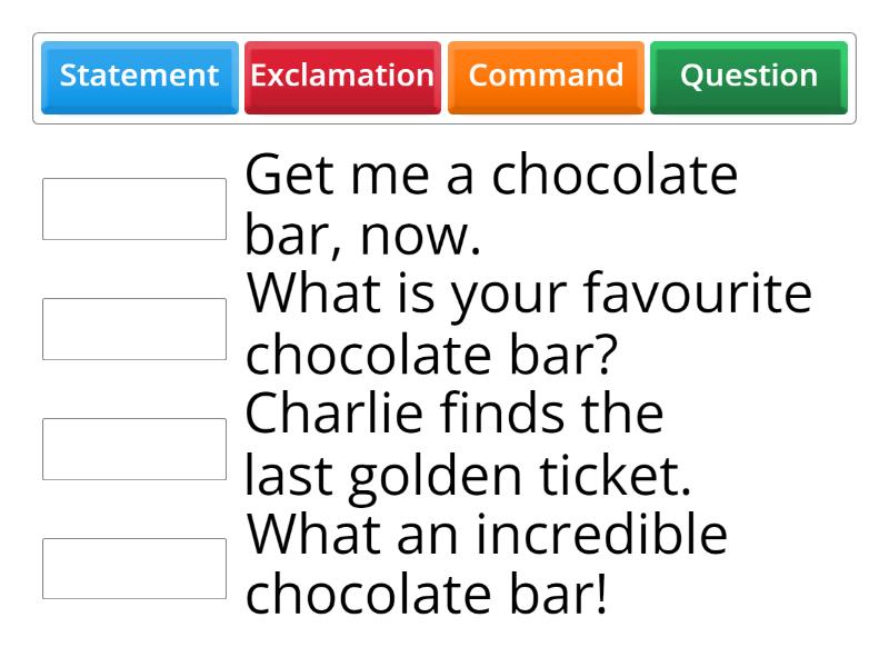 Sentence types quiz - Match up