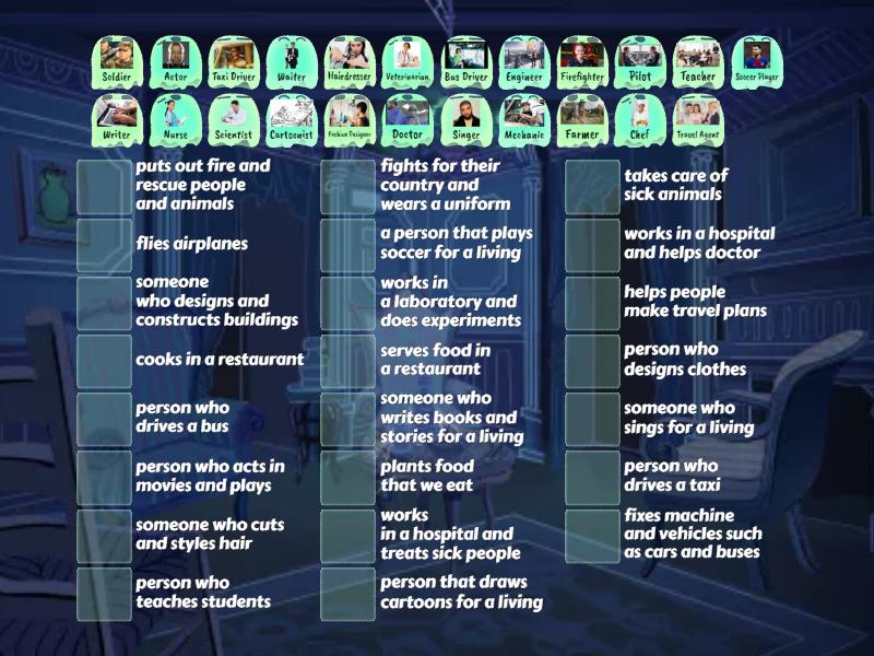 Jobs and Occupations Homework - Match up