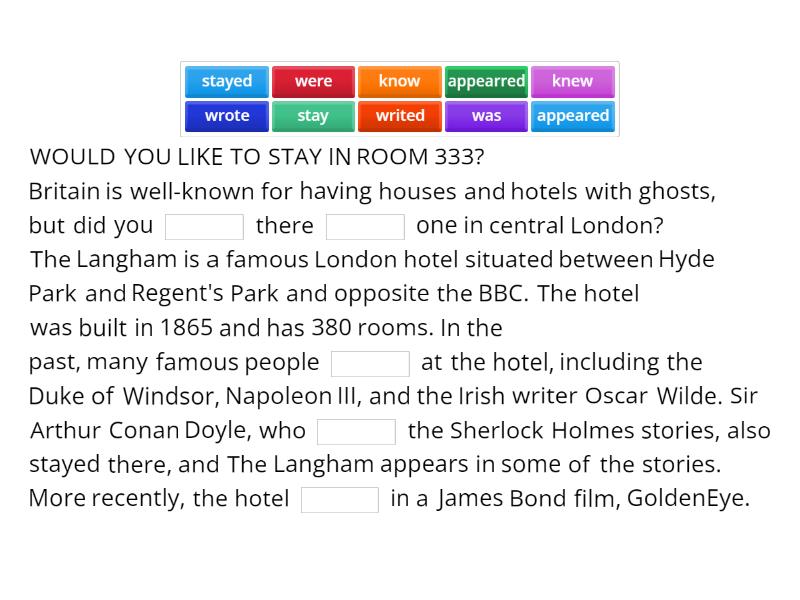 8C EF Elem Reading p.66 Gap-fill PAST TENSE - Missing word