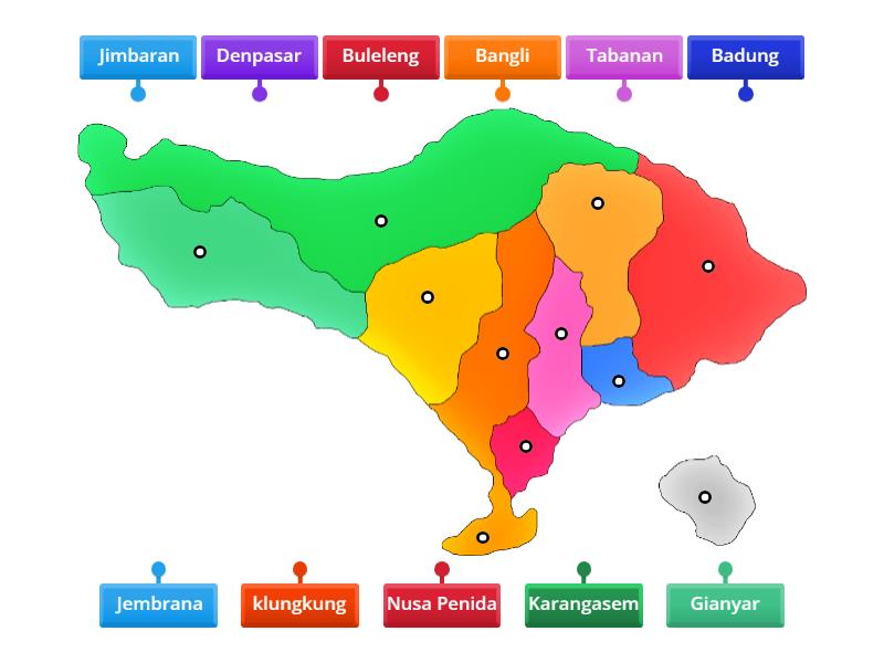 PETA PROVINSI BALI - Diagrama con etiquetas