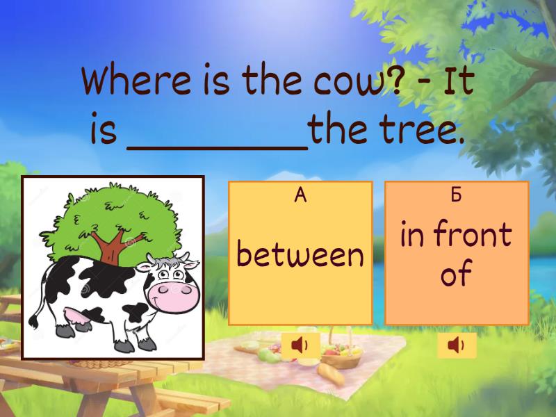 Prepositions (in front of / behind / between) - Quiz