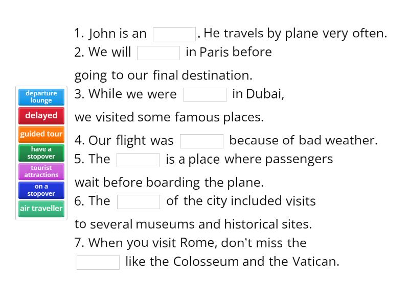 A2 Warm-up (Vocabulary) - Complete the sentence