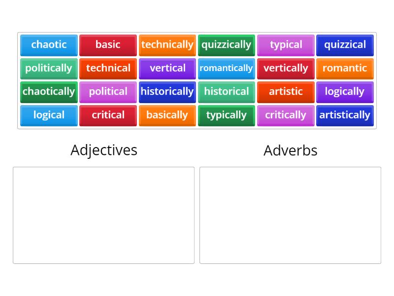 Adjective to Adverb - Group sort