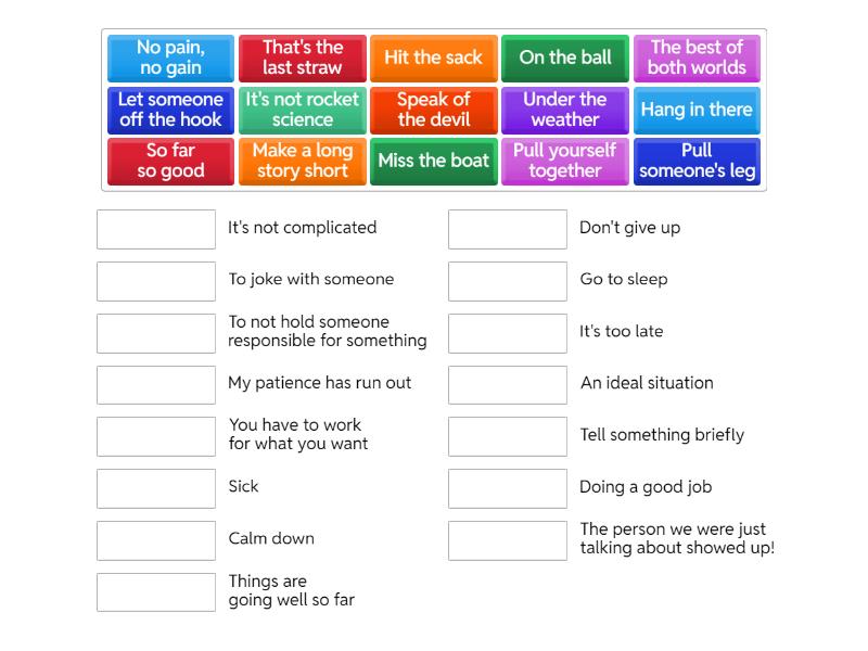 Idioms 2 - Match up