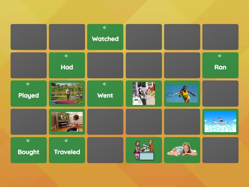 Memory Game - Simple Past - Regular and Irregular Verbs - Matching pairs