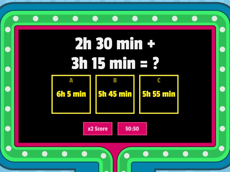 G3 - Math - Time word problems - Gameshow quiz