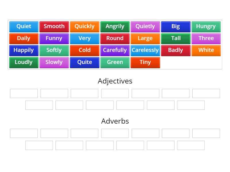 Adjectives & Adverbs - Group sort