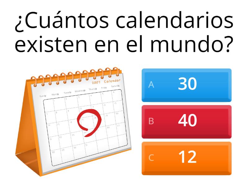 Trivia sobre el Calendario - Quiz