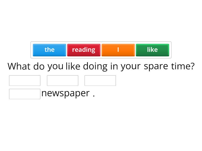 Ch.2 Activities we like ( I like...) - Complete the sentence