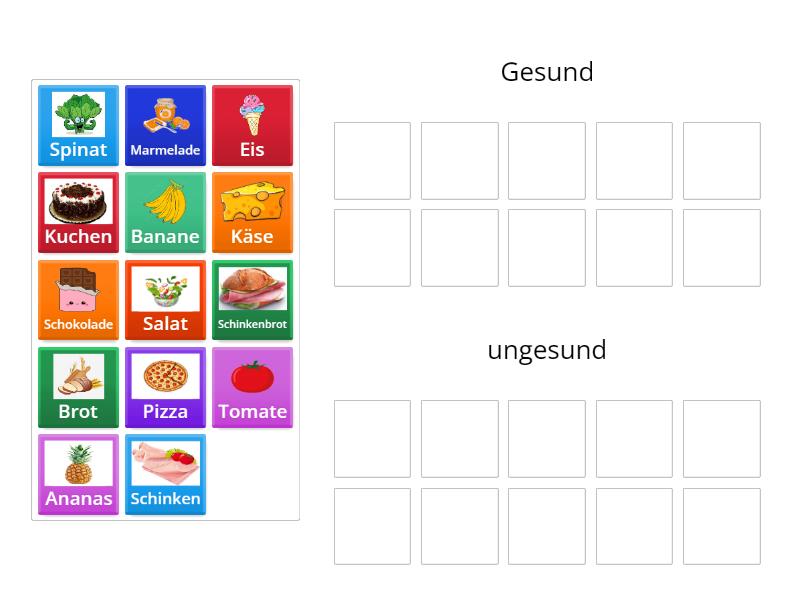 Gesund oder ungesund - Group sort