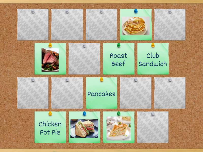 Restaurant Meals - Matching pairs