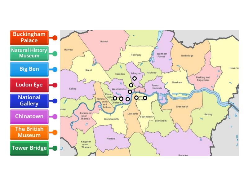 Map of London - Labelled diagram