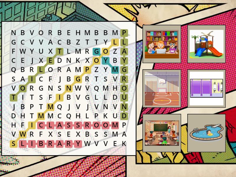 PLACES IN SCHOOL - Wordsearch